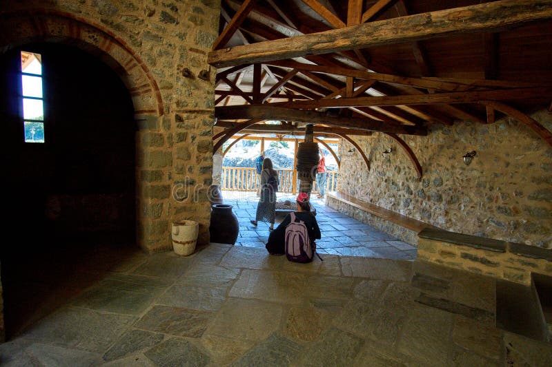 Interior of the Holy Trinity Monastery of Meteora, Greece Editorial ...