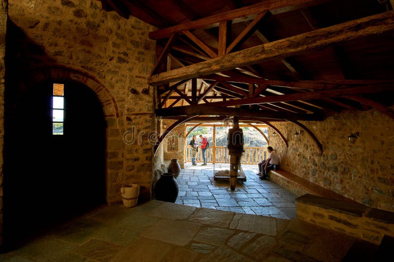 Interior of the Holy Trinity Monastery of Meteora, Greece Editorial ...
