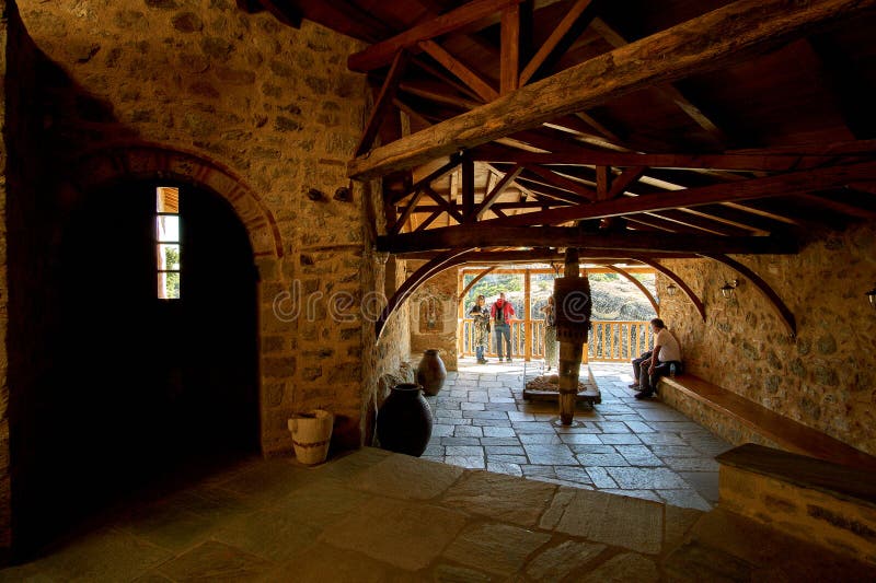 Interior of the Holy Trinity Monastery of Meteora, Greece Editorial ...