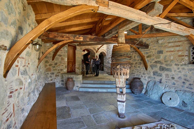 Interior of the Holy Trinity Monastery of Meteora, Greece Editorial ...