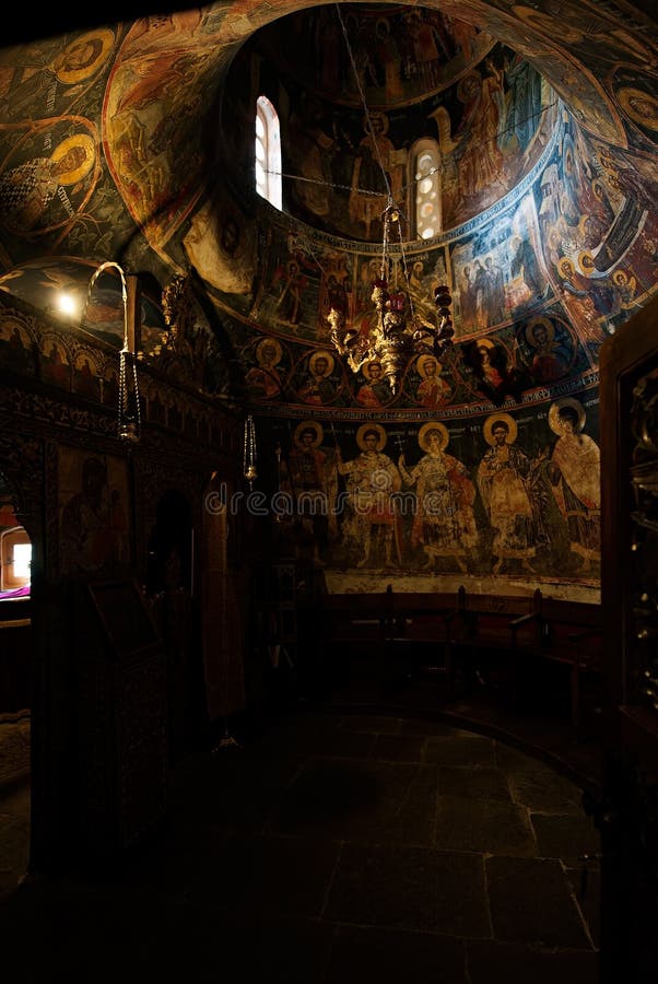 Meteora - Holy Trinity Monastery - Greece Editorial Stock Image - Image ...