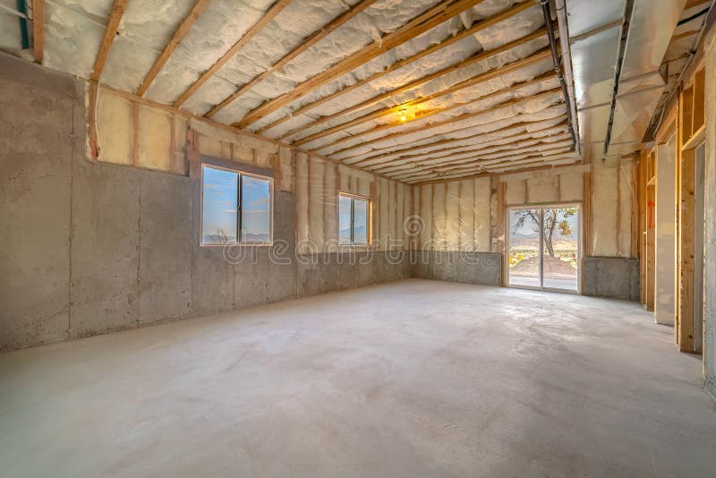 Interior of Home Construction Ready for Cladding Stock Image - Image of ...