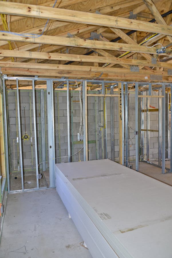 Interior Home Construction stock photo. Image of trusses - 38876836