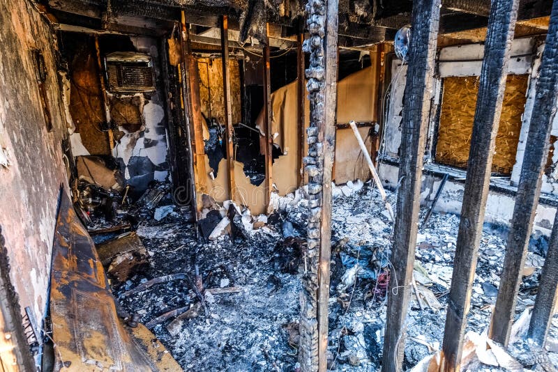 Fire Damaged Home stock image. Image of boarding, plank - 99335585