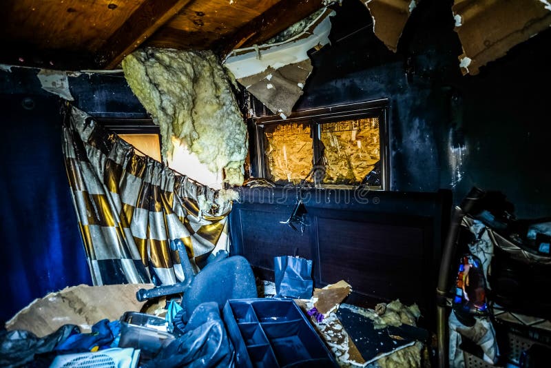 Fire Damaged Home stock photo. Image of carpentry, house - 99335478
