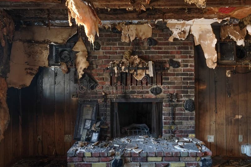 Fire Damaged Home stock photo. Image of frame, lumber - 99335568