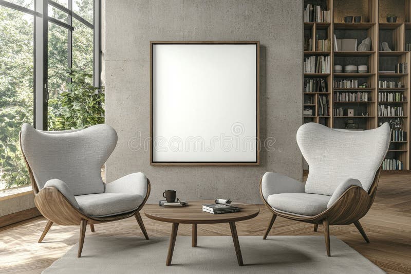 Interior of a Home Living Room with a Rest Area and Decoration, Mockup ...