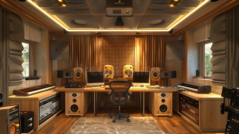 Interior of a Home Recording Studio with DIY Soundproofing and ...