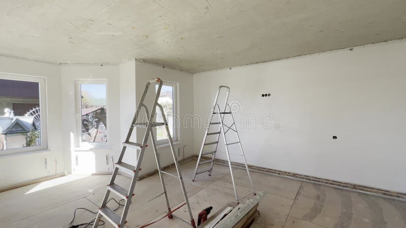 The Interior of a Home Undergoing Renovations Stock Video - Video of ...