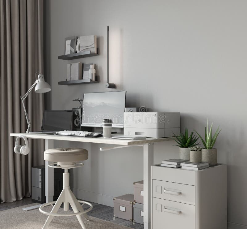 The Interior of a Home Workplace or Office in a Modern Style Stock ...