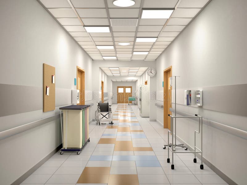The Interior of the Hospital Room is in Warm Colors. Stock Illustration ...