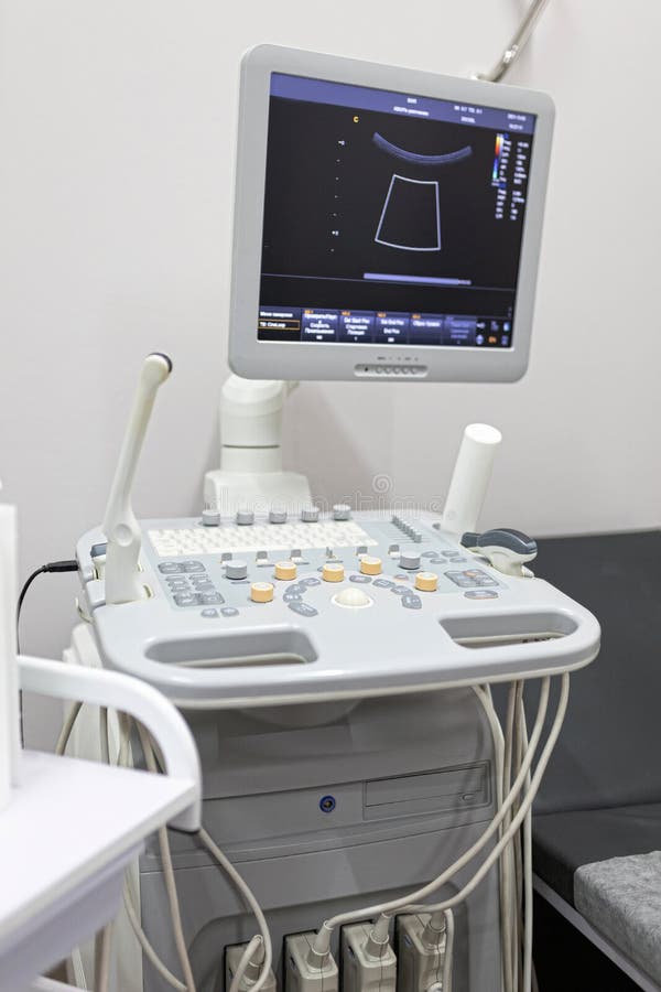 Interior of Hospital Room with Ultrasound Machine and Bed Stock Photo ...