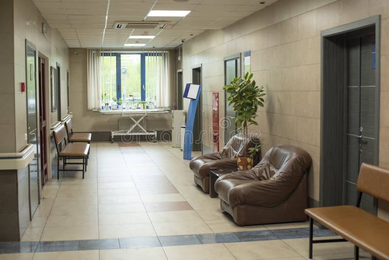 Interior of Hospital. Waiting Place in Hospital Stock Photo - Image of ...