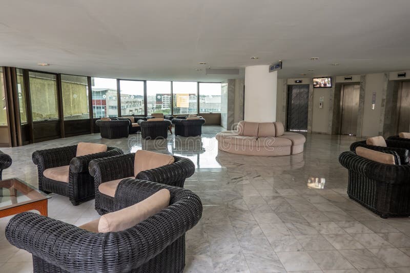Interior of Hotel in Havana, Cuba with Armchairs Editorial Image ...