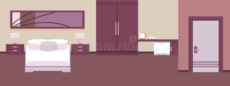 Interior Hotel room stock vector. Illustration of inside - 112124904