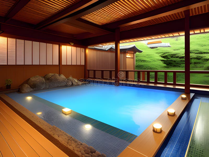 Interior of a Hotel Room with a Pool , Ai Generated Stock Illustration ...