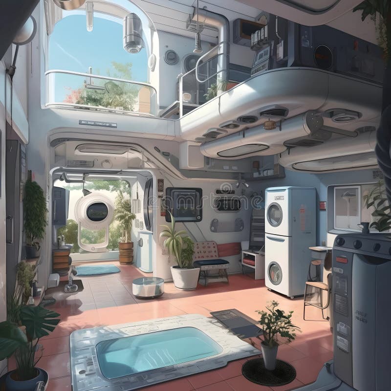 The Interior of the House of the Future Stock Illustration ...