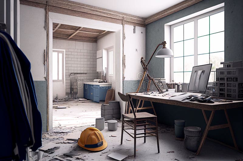 Interior House Under Construction.Construction Site Decoration. Real ...