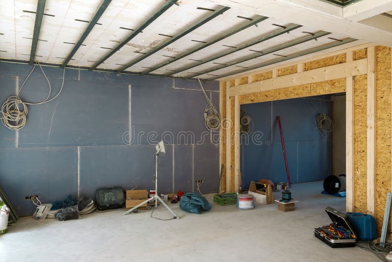 Interior of a House Under Construction. Renovation of an Apartment ...