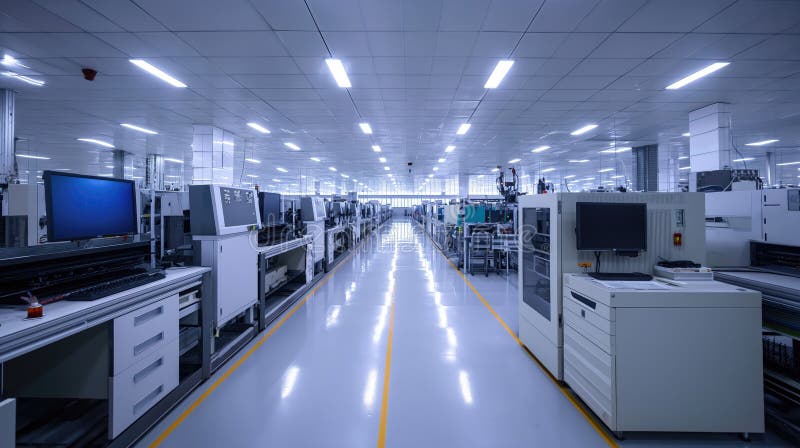 The Huge Factory for the Production of Modern Microchips Stock Image ...