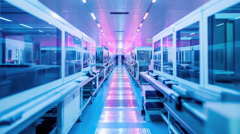 The Huge Factory for the Production of Modern Microchips Stock Image ...