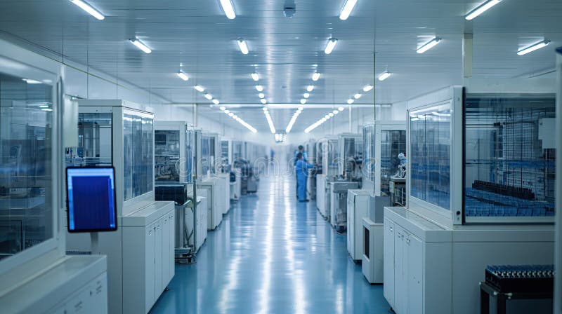 The Huge Factory for the Production of Modern Microchips Stock Photo ...