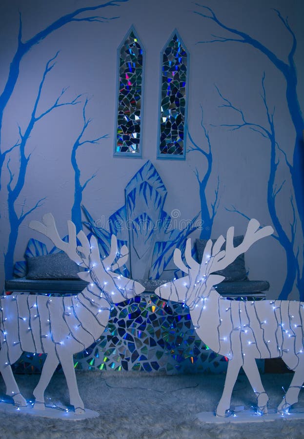 The Interior of the Ice Castle. Two Stained Glass Windows in the ...