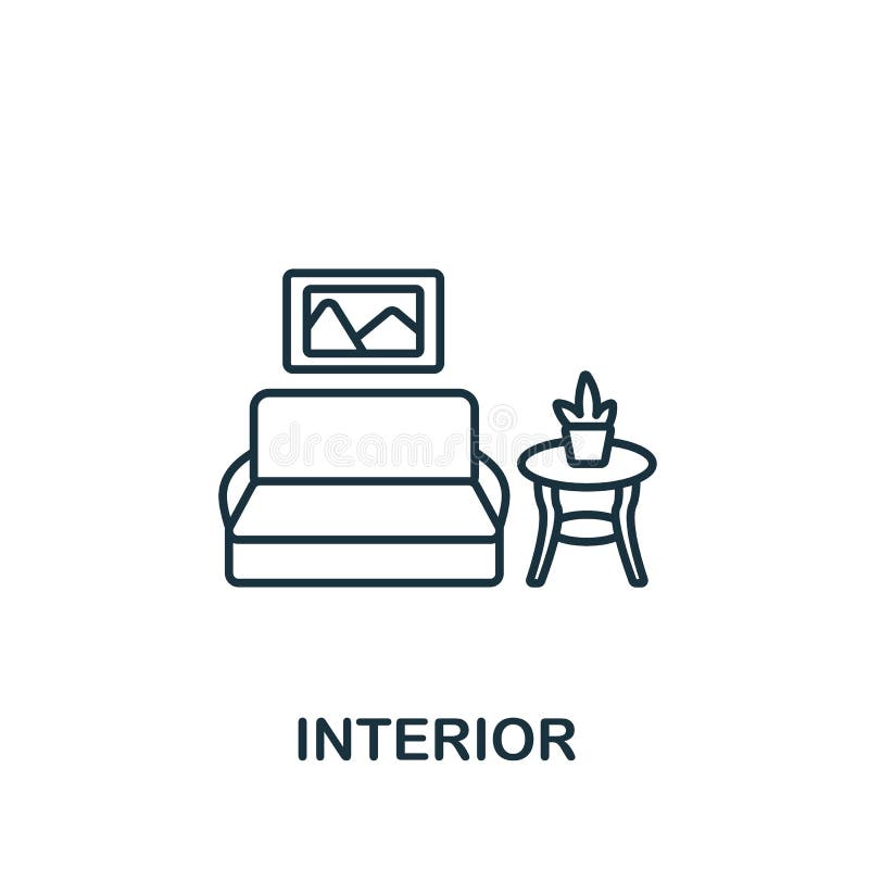 Interior Icon. Line Simple Interior Icon for Templates, Web Design and ...