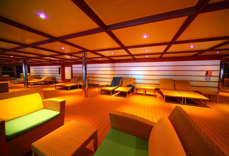 Interior of Illuminated Hall on Cruise Ship Stock Image - Image of ...