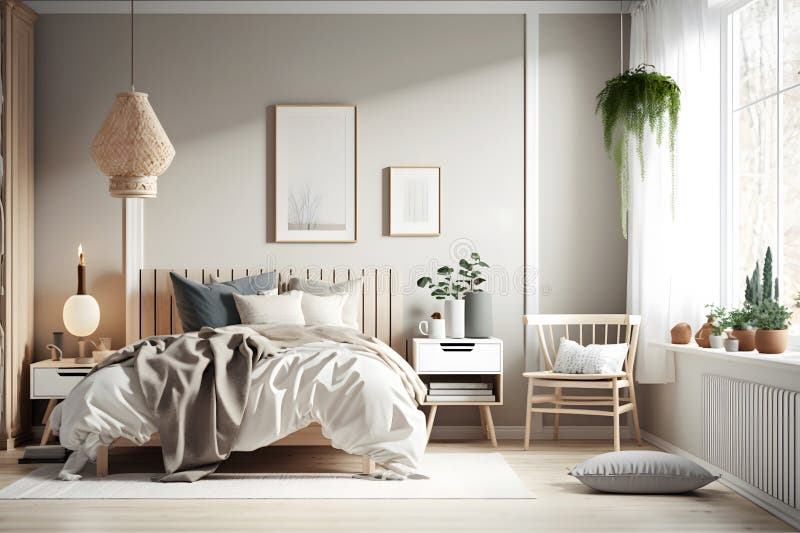 Light Academia Bedroom, AI Generative Stock Illustration - Illustration ...