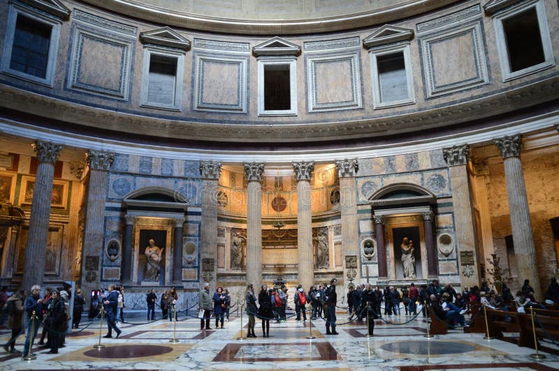Rome pantheon interior editorial photography. Image of capital - 134858307