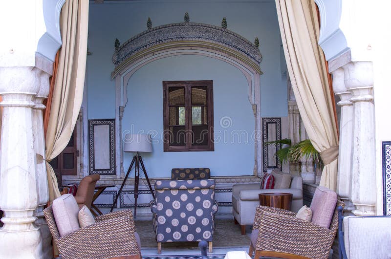 Interior in the Indian Style with Furniture Stock Photo - Image of ...