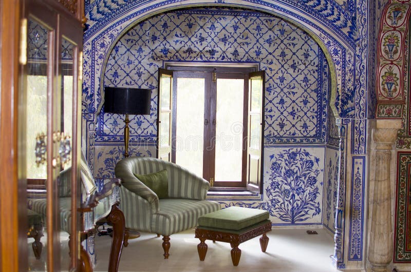 Interior in the Indian Style with Furniture Stock Image - Image of sofa ...