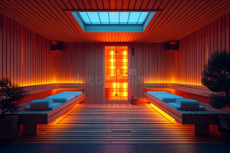 Interior of Infrared Sauna and Spa Concept. Stock Image - Image of temperature, wood: 308613525