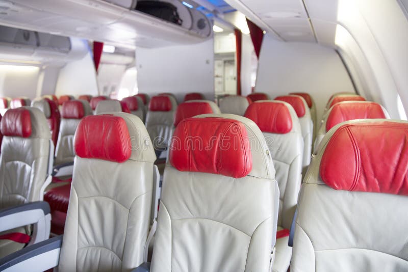 Interior Inside an Airplane, Seats Stock Image - Image of blue, cabin ...