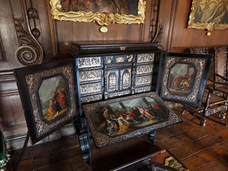Interior Inside the Castle in a Romantic Style with Historical Objects ...