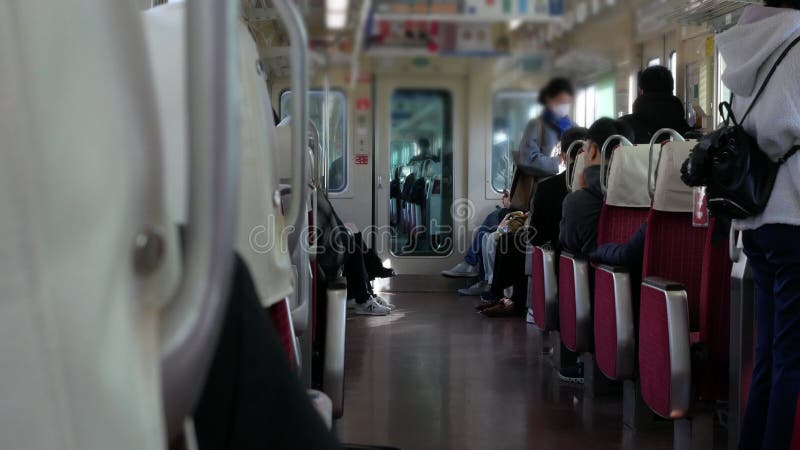 Interior Inside Local Public Train Transportation Commuter with Crowded ...