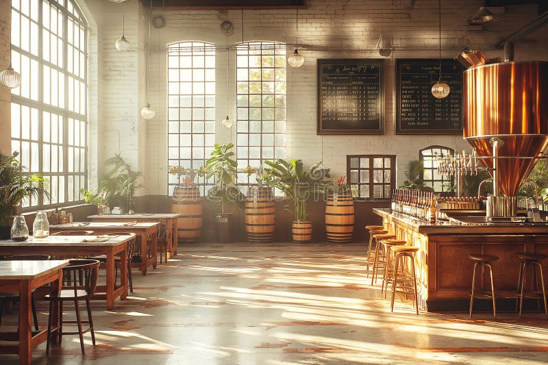 Interior Inside Modern Beer Bar with Metal Tank for Beer Stock Image ...