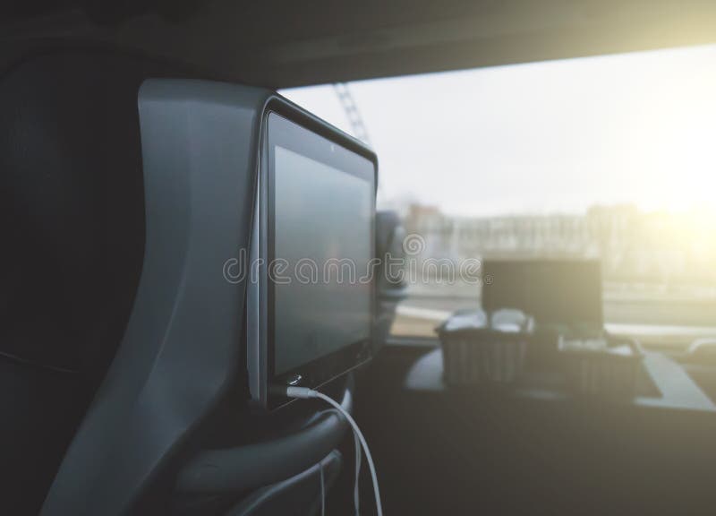 Interior Inside of Modern Bus. Stock Image - Image of technology ...