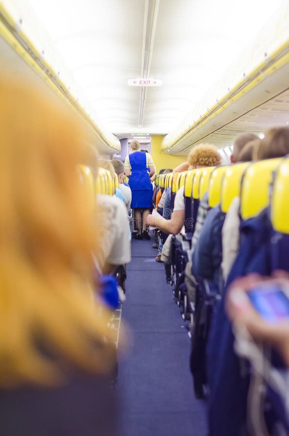 Interior Inside of the Plane Stock Image - Image of corridor ...