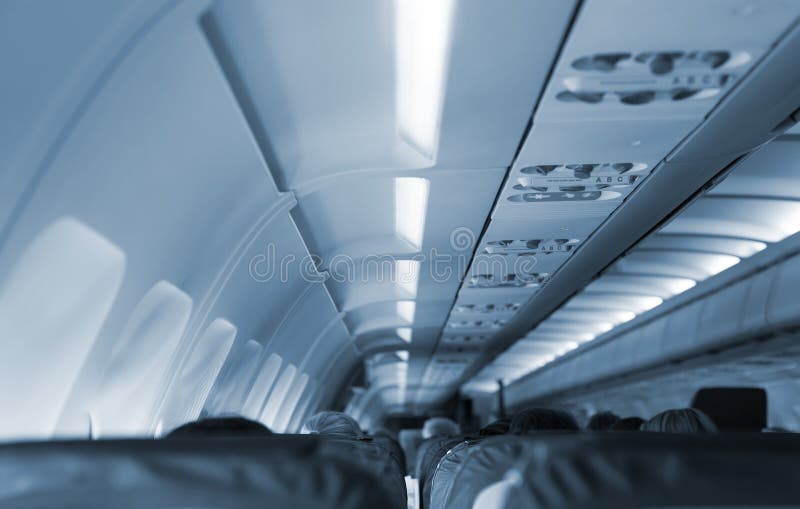 Interior Inside of the Plane. Stock Photo - Image of interior, airline ...