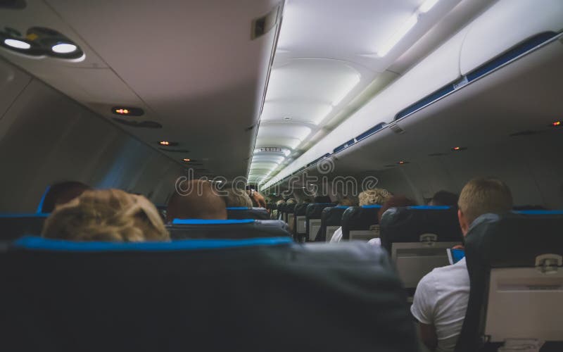 Interior Inside of the Plane. Editorial Photography - Image of ...