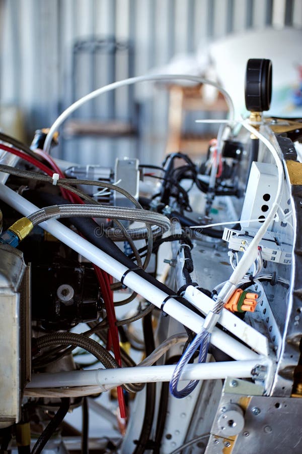 The Interior of the Instrument Panel of a Light Single-engine Aircraft ...