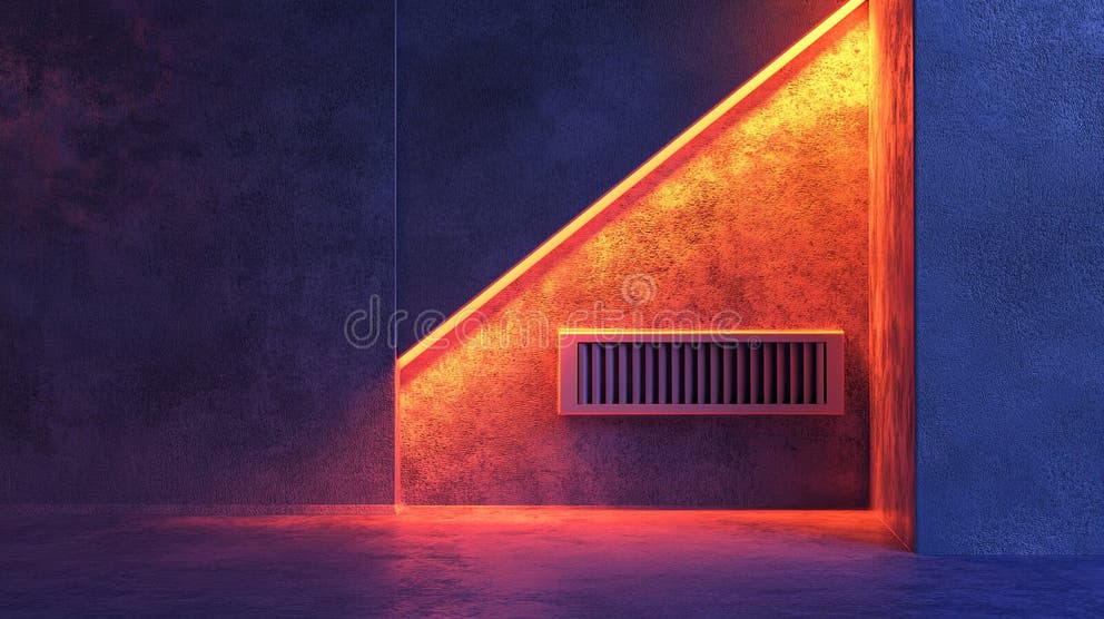 Interior with Integrated Wall Vent, Soft Lighting . Stock Photo - Image ...