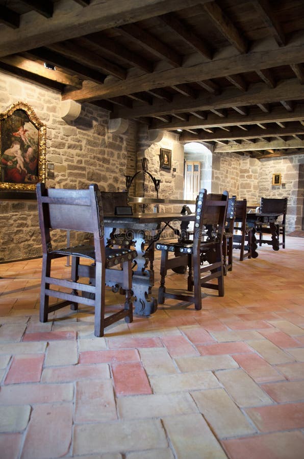 Interior of Javier Medieval Castle on April 4, 2015 in Navarre, Spain ...