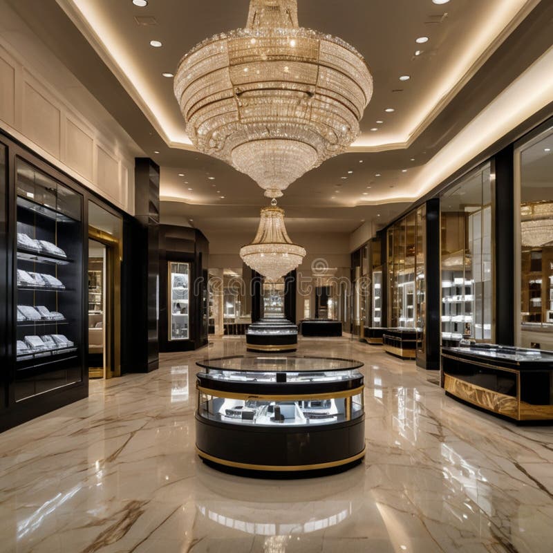 The Interior of Jewelry Store Stock Illustration - Illustration of ...