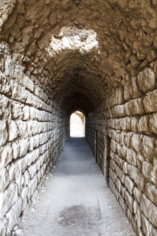 Interior of Kerak Castle in Al-Karak, Jordan, Arabia Stock Photo ...