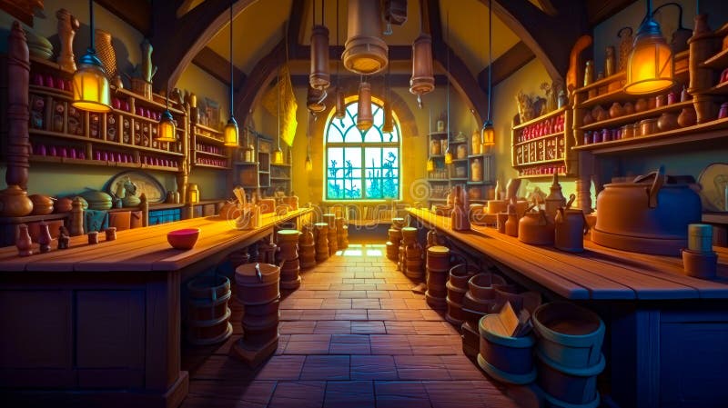 The Interior of Kitchen in Fantasy World. Generative AI Stock ...