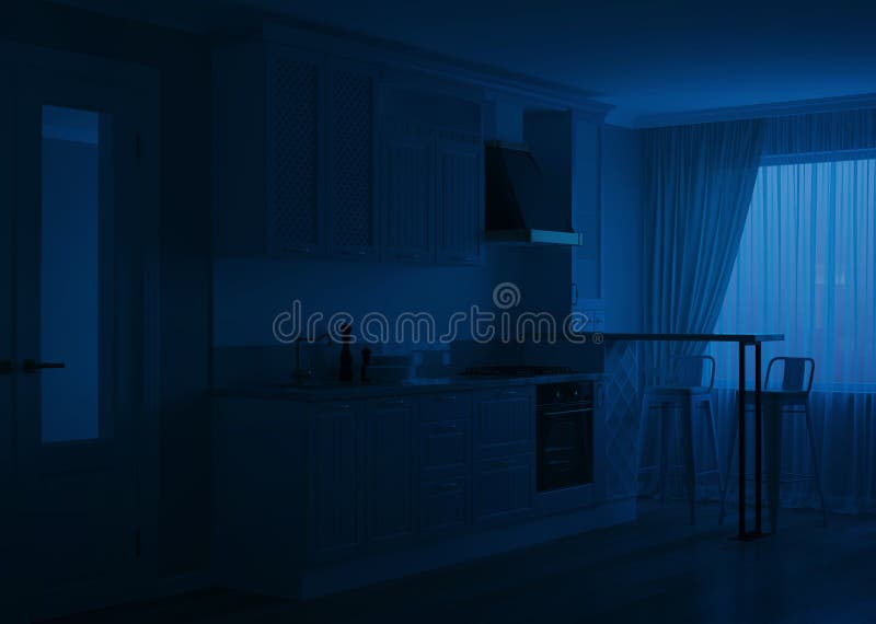 The Interior of the Kitchen in a Private House. Light Green Kitchen in ...