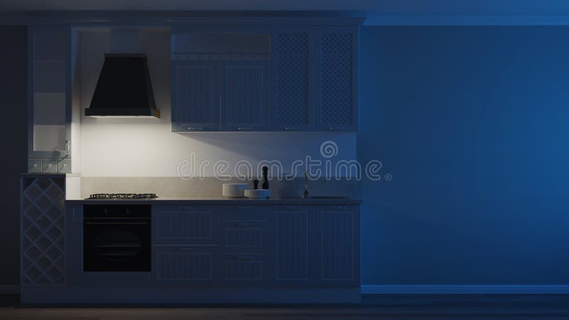 The Interior of the Kitchen in a Private House. Light Green Kitchen in ...